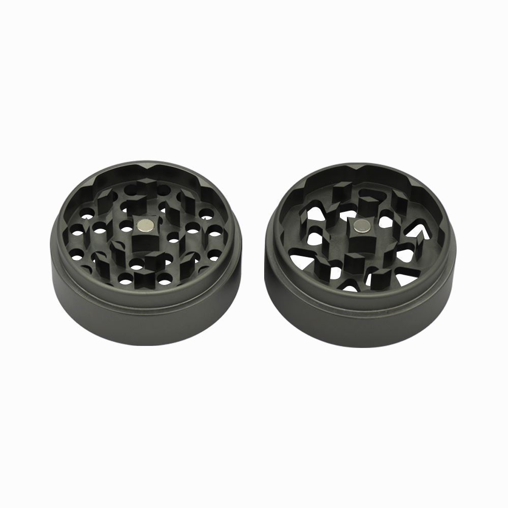 Travel Size Hard Top 55 mm Gray Five-Piece Herb Grinder